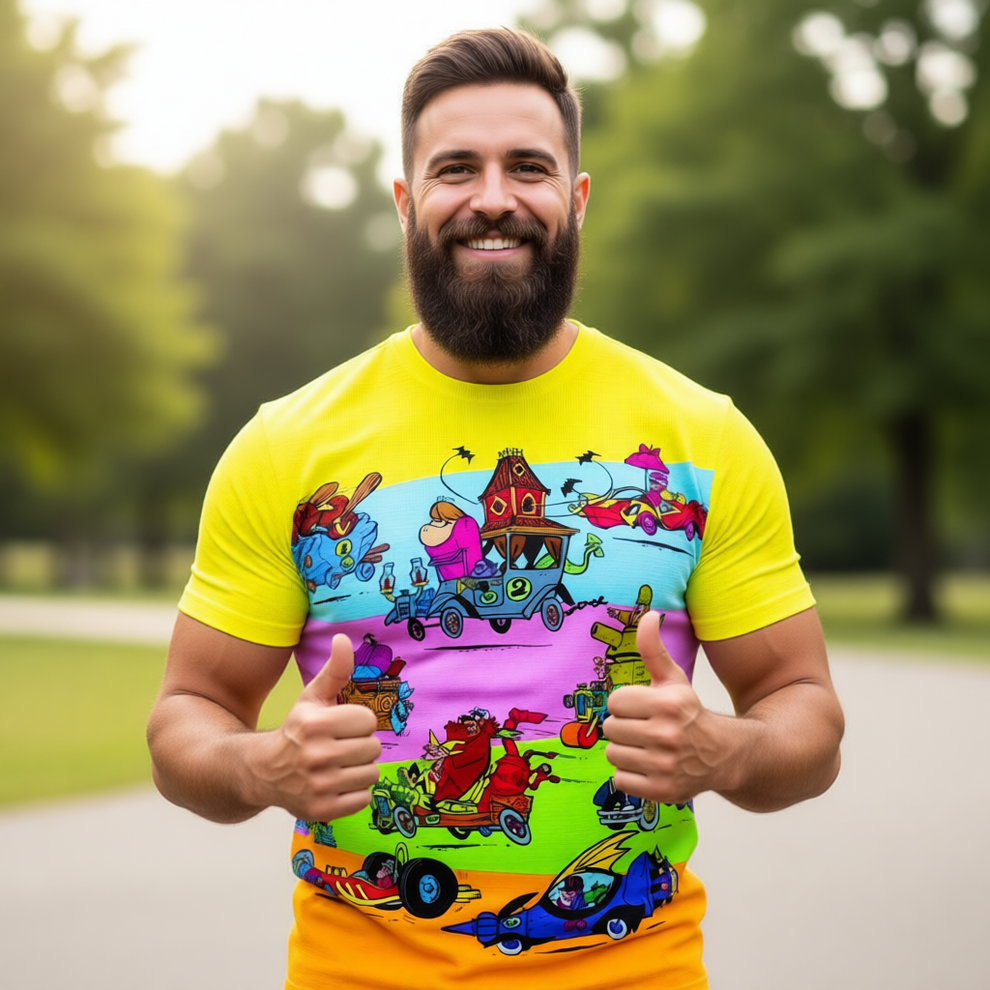WACKY RACERS ALL OVER PRINT SHIRT AND TANK TOP – BEARDEDSHIRTS